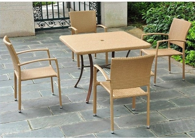 International Caravan Barcelona Patio Dining Table in Honey Pecan ...