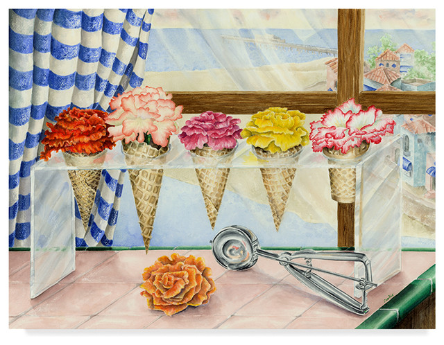Charlsie Kelly 'Begonias A La Mode' Canvas Art, 19"x14" - Contemporary ...