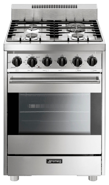 Smeg Professional Style Free-Standing Gas Range Stainless Steel, 24 ...