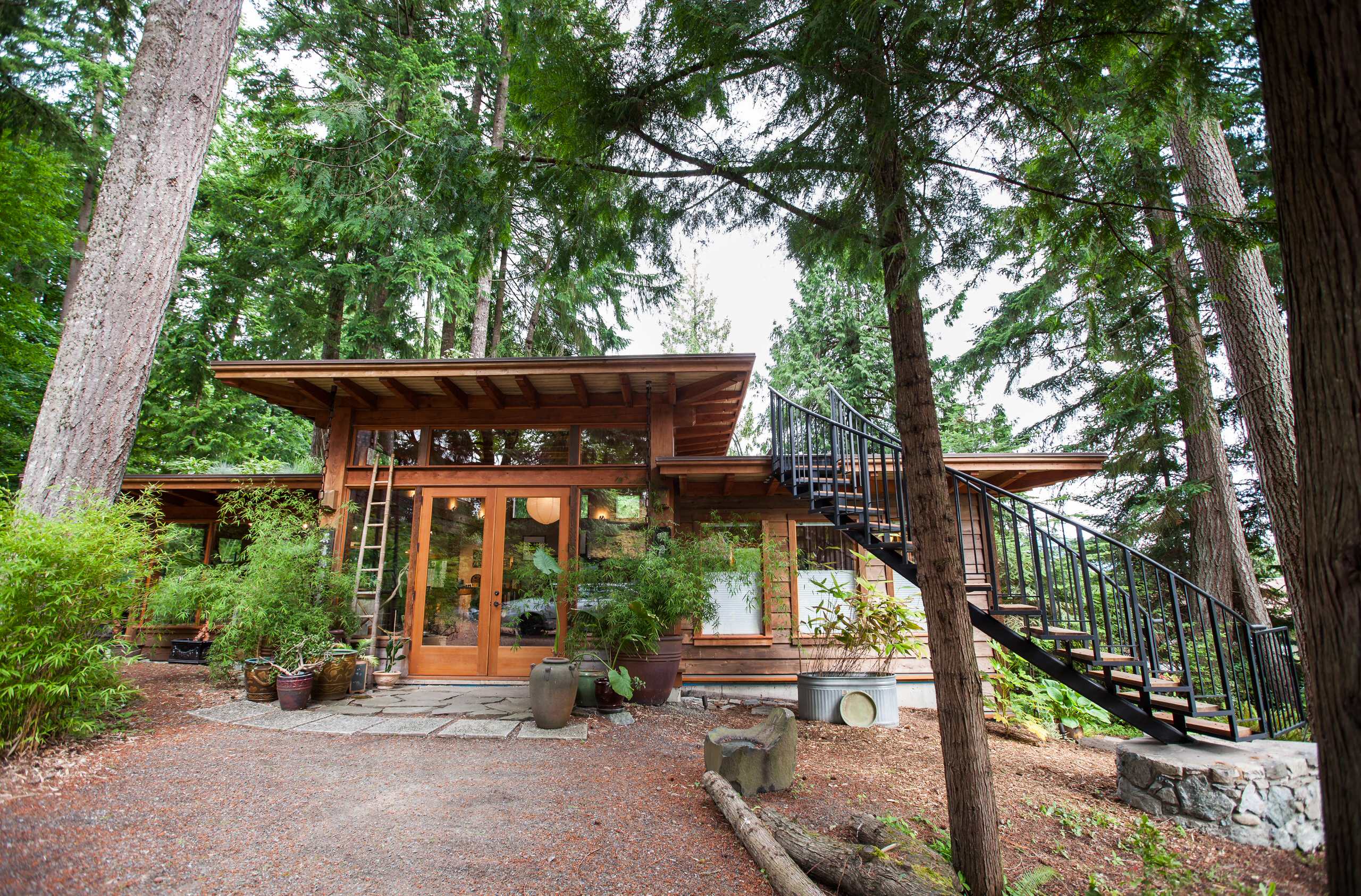 Rustic Flat Roof Garage Designs