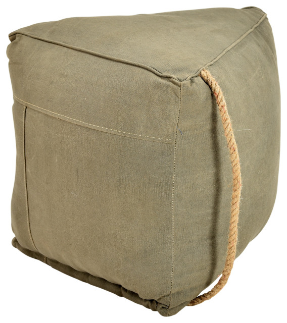 Triangle Pouf - Waxed Canvas - Midcentury - Floor Pillows And Poufs ...