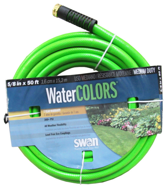 Swan Water Colors 5/8X50 Medium Garden Hose, Green - Modern - Garden ...