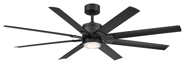 Renegade 8-Blade Ceiling Fan, Brushed Nickel/Matte Black - Transitional ...