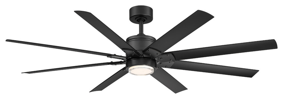 Renegade 8-Blade Ceiling Fan, Brushed Nickel/Matte Black - Transitional ...