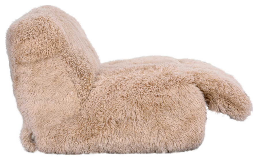 Beige Sheepskin Lounge Chair | Andrew Martin Shaggy - Contemporary ...