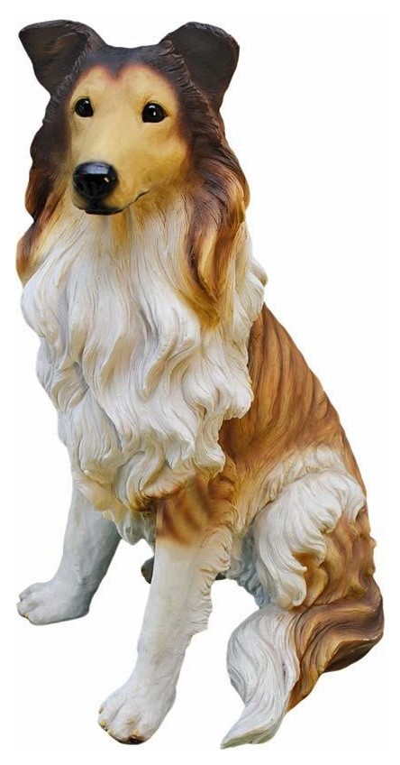 Collie Dog Statue Sculpture - Traditional - Decorative Objects And ...
