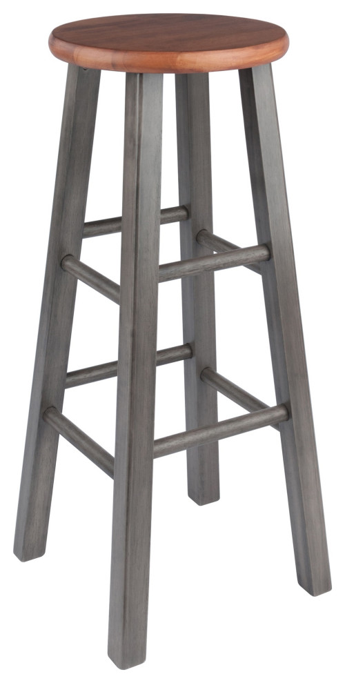 Ergode Ivy Bar Stool, Rustic Teak & Gray - Transitional - Bar Stools ...