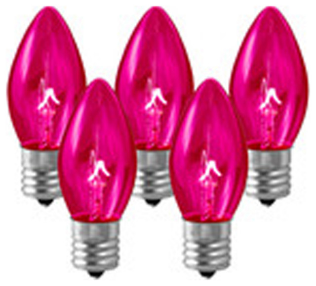 C9 Pink Transparent Bulb - Traditional - Incandescent Bulbs - by Queens ...
