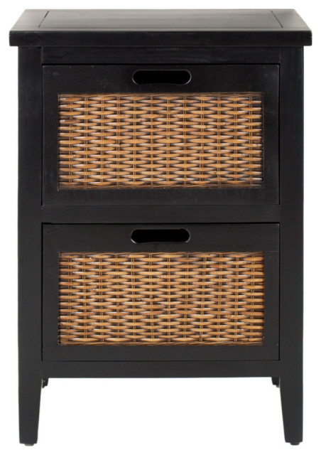 Aneta 2 Drawer End Table, Black - Modern - Side Tables And End Tables ...