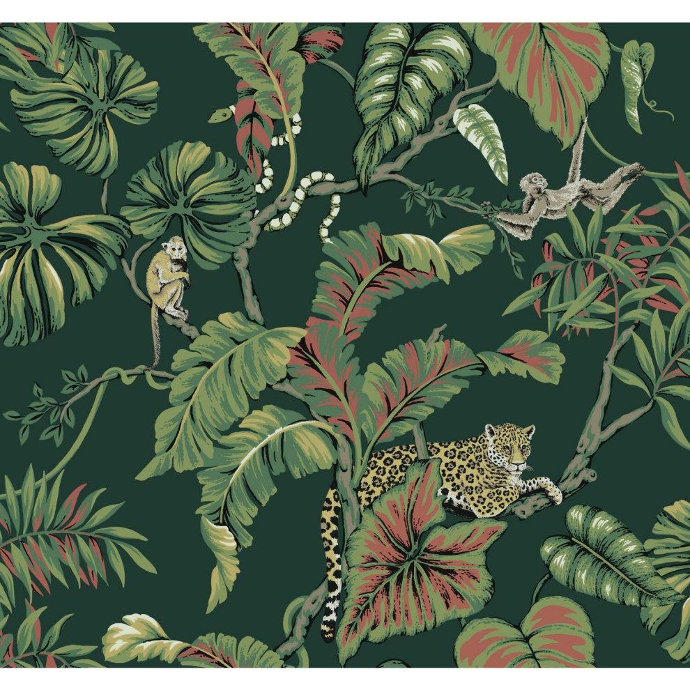 Jungle Cat Wallpaper - Tropical - Wallpaper - by York Wallcoverings Inc ...