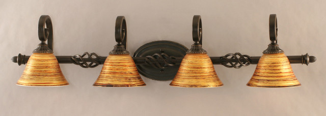 Elegante 4 Light Bath Bar - Mediterranean - Bathroom Vanity Lighting ...