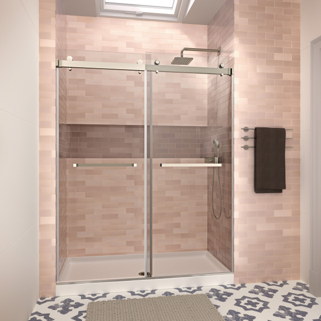 Platani 60"x74" Sliding Shower Door, CrystalTech Treated 5/16" Tempered ...