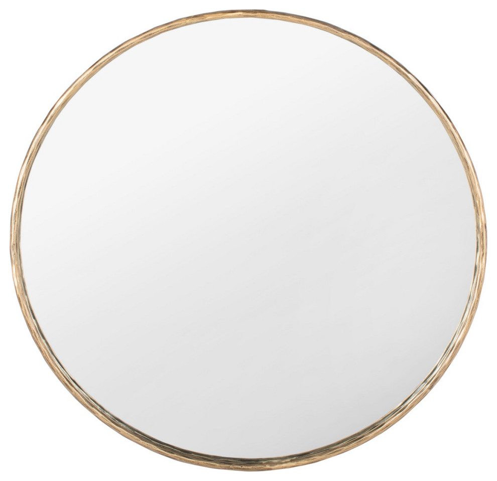Safavieh Couture Renee Round Metal Mirror Brass, #N/A - Contemporary ...