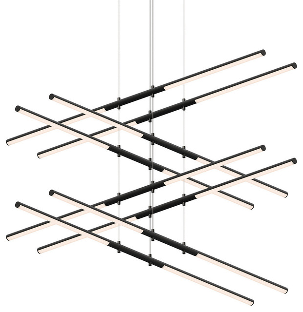 Stack 4-Tier LED Pendant in Satin Black - Modern - Pendant Lighting ...