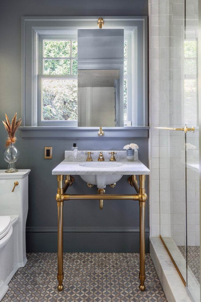 The Console Sink Sets the Stage - Transitional - Bathroom - Portland ...