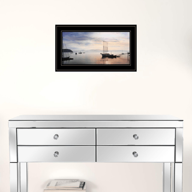 BAR HARBOR SILHOUETTES 3 Black Framed Print Wall Art - Beach Style ...