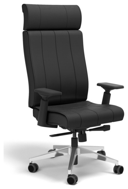 Essence Office Chair Black Leather - Contemporary - Office Chairs - by ...