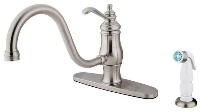 Heritage Single Handle 8" Centerset Kitchen Faucet with Side Sprayer ...