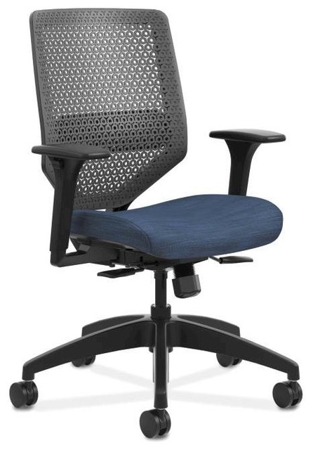 HON Solve Mid Back Task Chair, Reactiv Back, Midnight Fabric ...