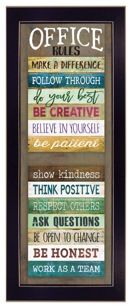 "Office Rules" By Marla Rae, Ready to Hang Framed Print, Black Frame ...