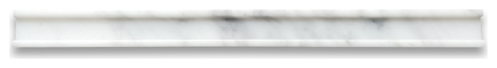 Carrara White Marble Groove Square Edge Liner Pencil Trim Tile Honed, 1 ...