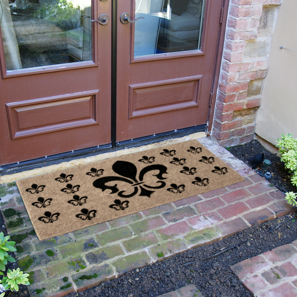 French Coat of Arms, Fleur-de-Lis Doormat, 24"x 57" - Farmhouse ...