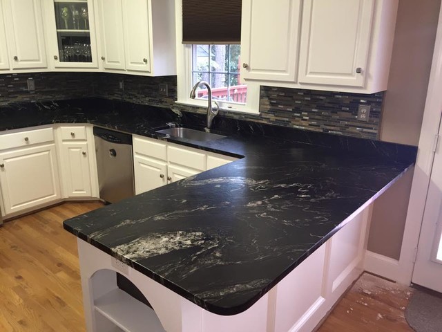 Titanium 3cm leathered granite - Modern - Kitchen - by Ecstatic Stone, LLC