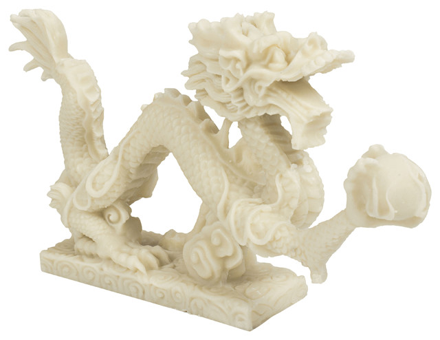 Faux Ivory Dragon Statue - Asian - Decorative Objects And Figurines ...