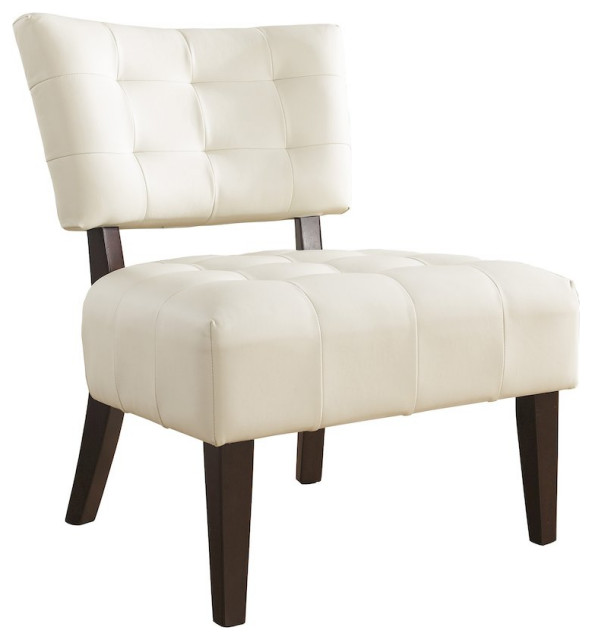 Movile Blended Leather Tufted Accent Chair with Oversized Seating ...