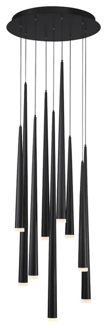 Modern Forms Cascade 9-Light LED Chandelier in Matte Black, 17.000 ...