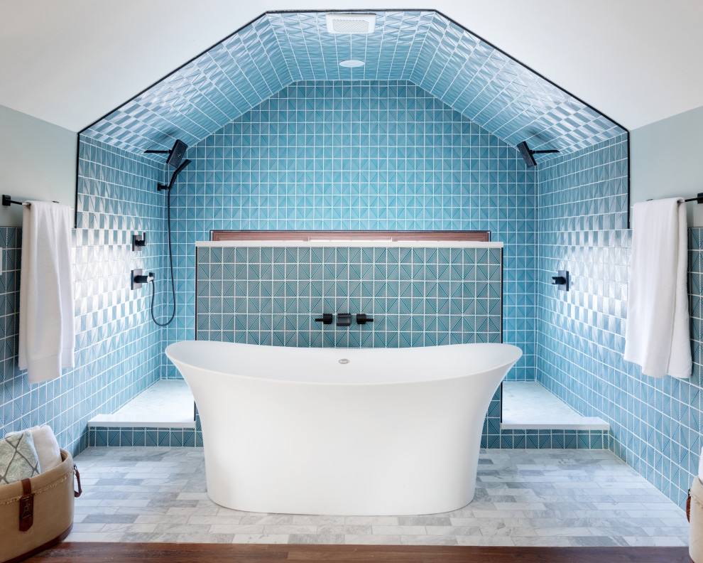 Tidal Wave of Tile: Owner's Ensuite - Contemporary - Bathroom - Kansas ...
