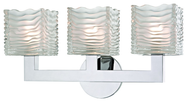 3-Light LED Bath Bracket - 17.5 Inches Wide by 9 Inches High Polished ...