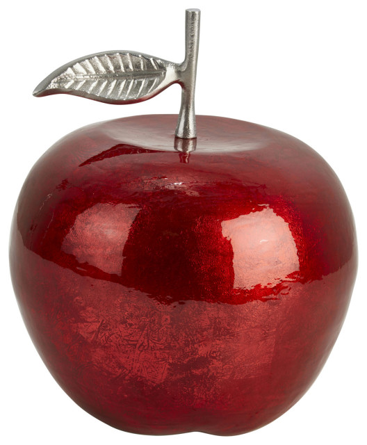Aluminum 13" Apple Decor, Redkd - Contemporary - Decorative Objects And ...