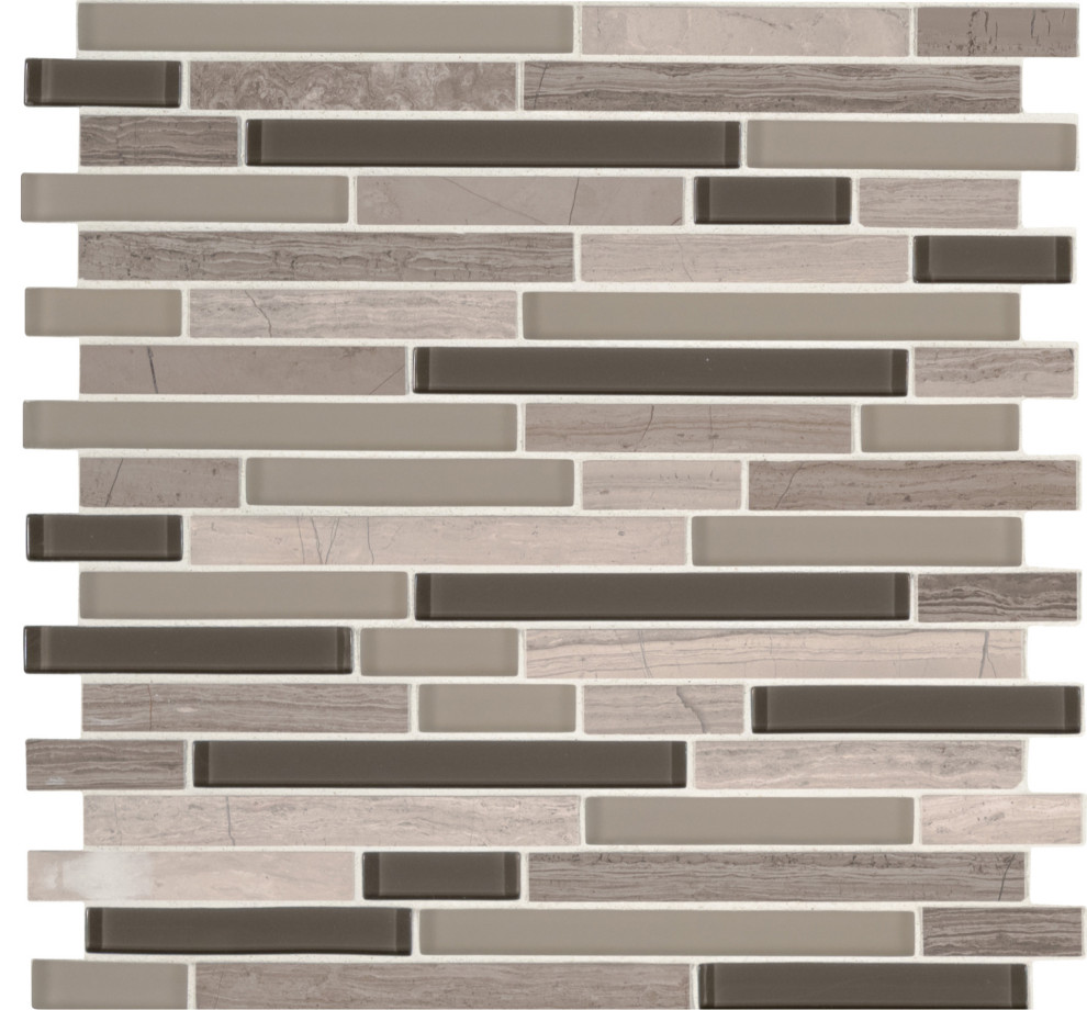 MSI SMOT-SGLSIL-MOD6MM 12" x 12" Linear Mosaic Sheet - Varied ...