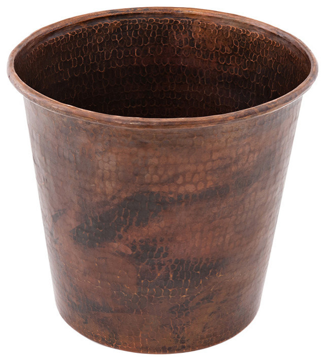 Hand Hammered Copper Waste Bin / Trash Can - Rustic - Trash Cans - by ...