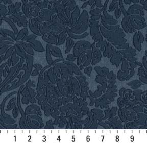 Blue Large Scale Floral Woven Matelasse Upholstery Grade Fabric By The ...