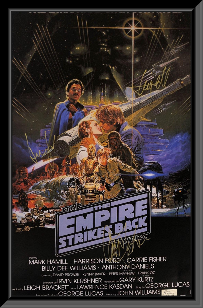 The Empire Strikes Back signed movie poster, 27x40 inches ...