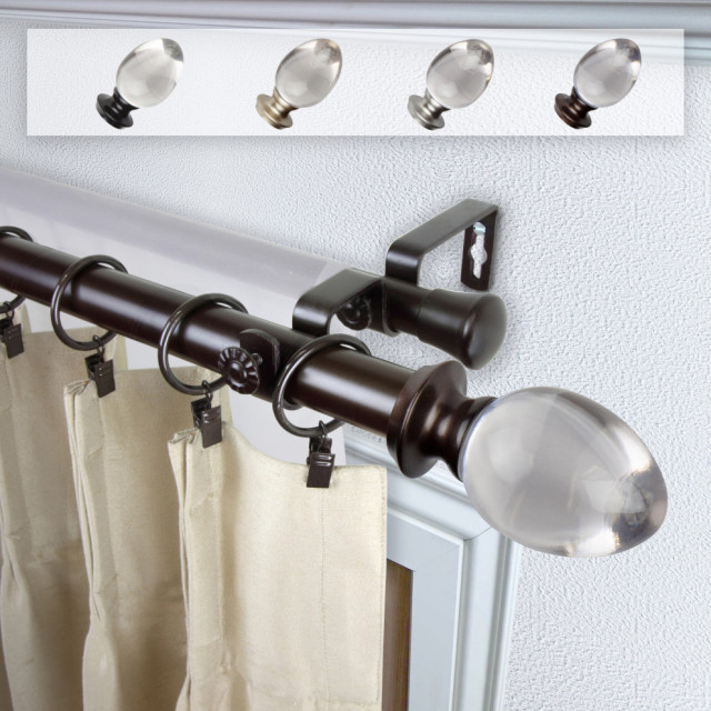 Jaya 1" Double Curtain Rod, 28-48" - Traditional - Curtain Rods - by ...