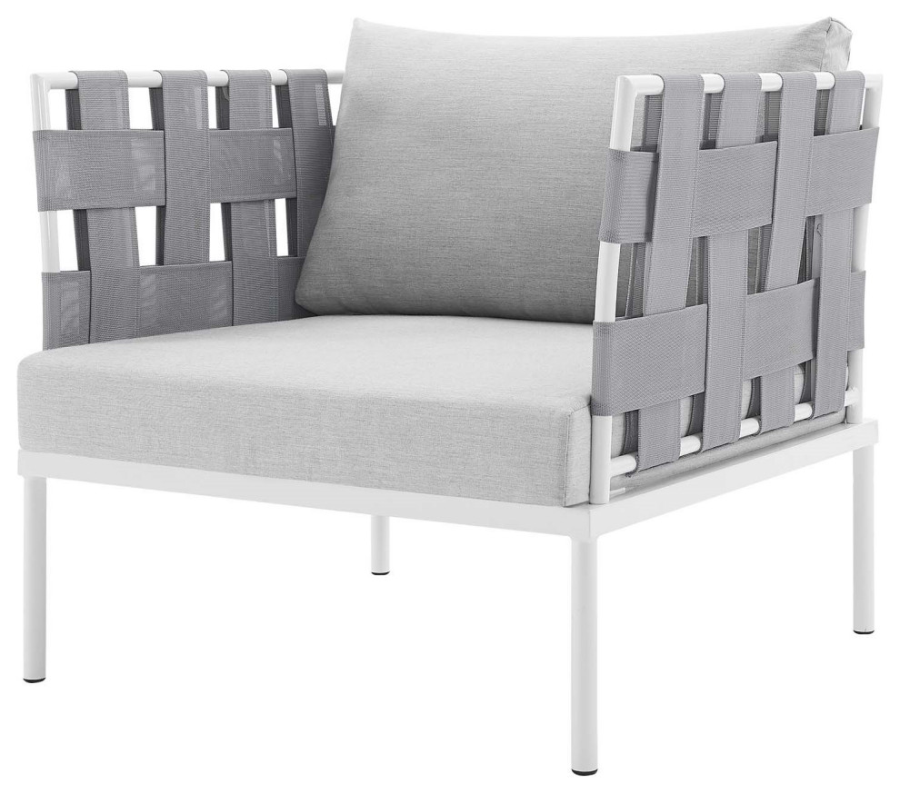 Side Lounge Chair Armchair, Sunbrella, Aluminum, Metal, Gray, Outdoor ...