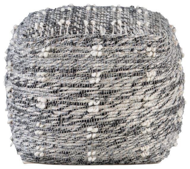 Uttermost Narol Gray Pouf - Scandinavian - Floor Pillows And Poufs - by Buildcom | Houzz
