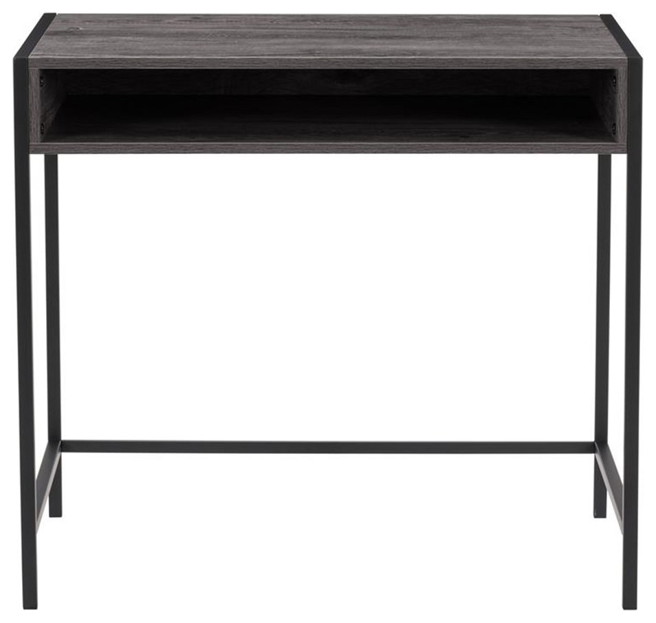 UrbanPro Engineered Wood Premium Desk with Cubby Storage in Dark Gray ...