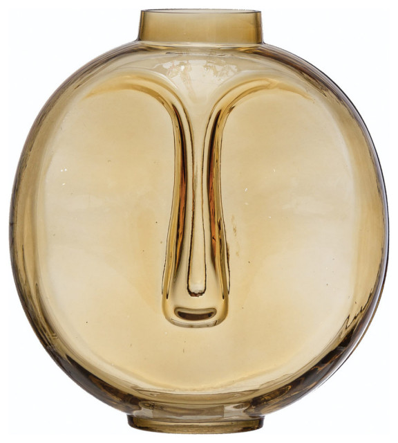 Glass Vase With Face - Contemporary - Vases - by Creative Co-op | Houzz