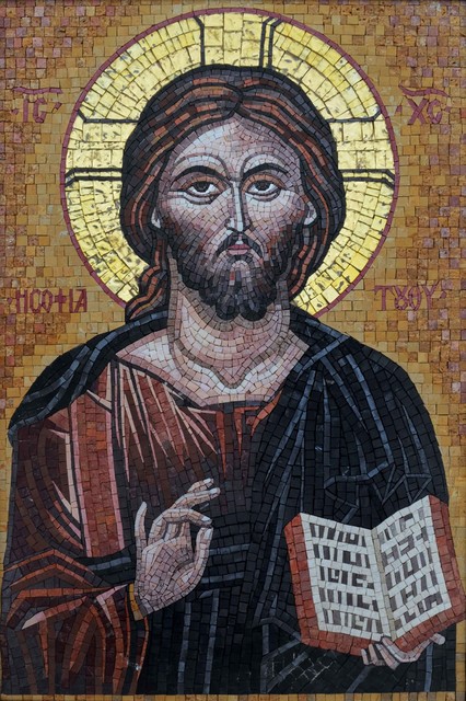 Mosaic Icon: Jesus Messiah, 26" x 39" - Traditional - Tile Murals - by ...