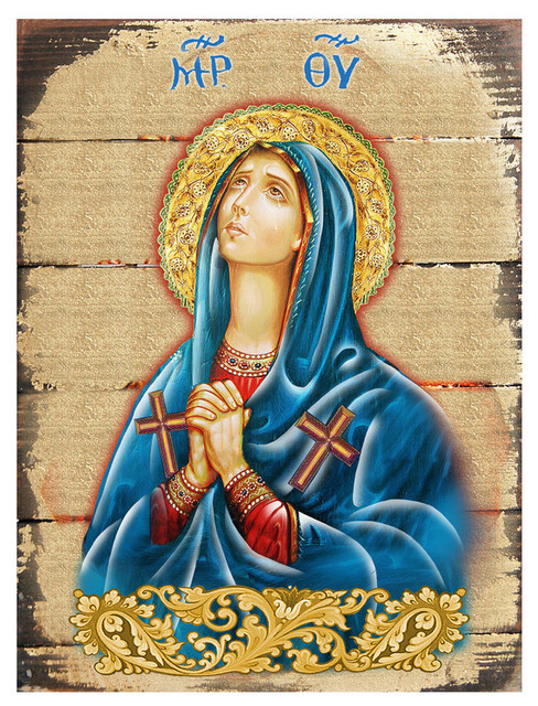 Icon Maria Magdalena Wall Art On Wood, 8 Inch - Traditional - Prints ...