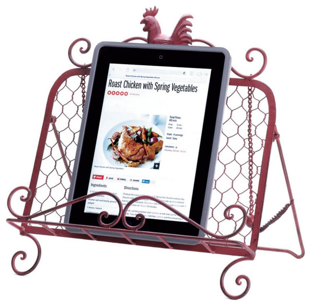 Red Rooster Cookbook Stand - Contemporary - Cookbook Stands And Recipe ...