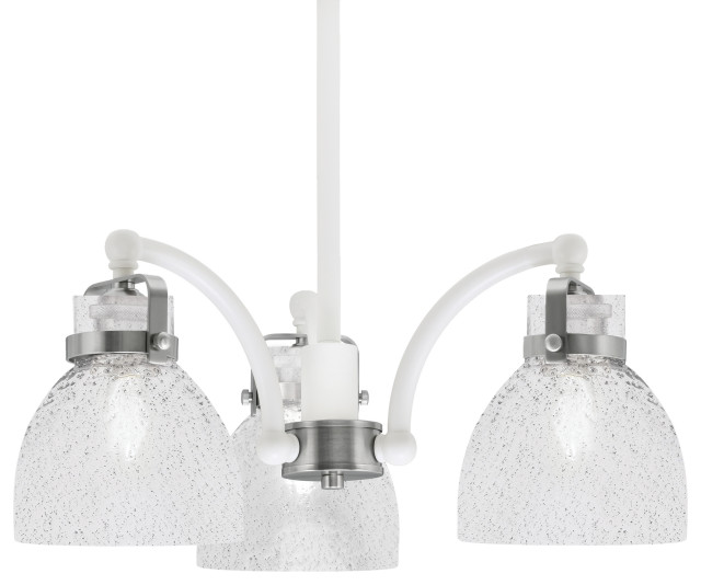 Easton 3 Light, Chandelier, White & Brushed Nickel Finish, 6" Smoke ...