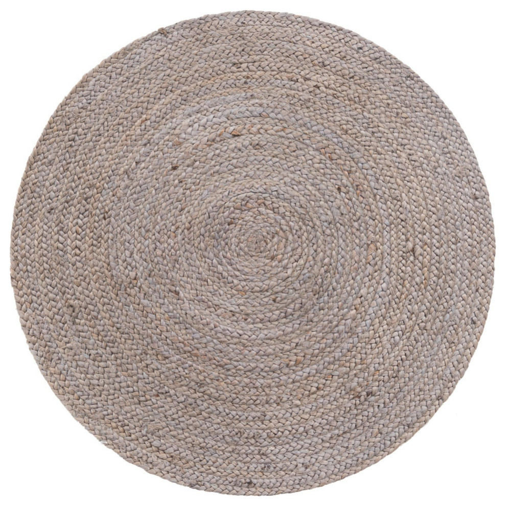 Rug Unique Loom Braided Jute Gray Round 3'3x3'3 - Beach Style - Area ...