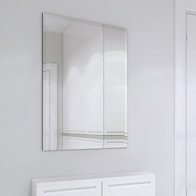 Frameless Beveled Prism Rectangle Wall Mirror, 1" Beveled Edge, 40"x30 ...