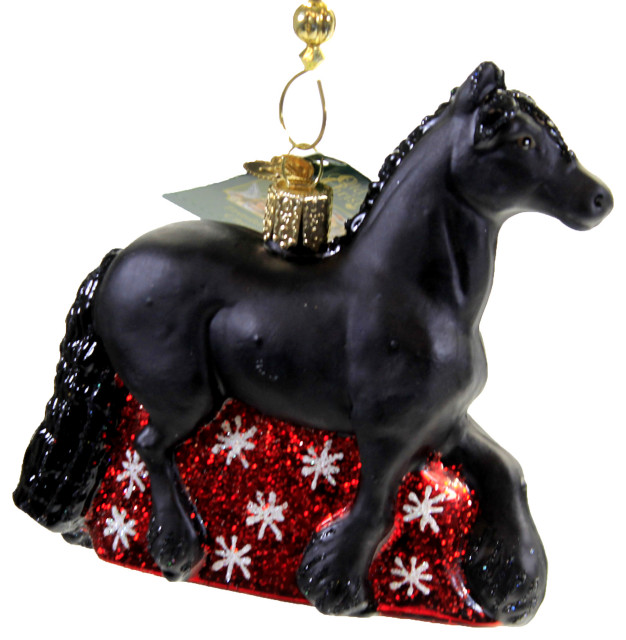 Friesian Horse - One Ornament 3.75 Inch, Glass - Netherlands 12589, 3. ...