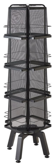Safco Onyx Steel Mesh Rotating Magazine Stand 5580BL 16 Pocket Black ...